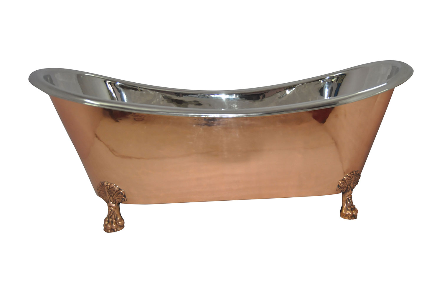 COPPER BATHTUB CLAWFOOT SHINY COPPER OUTSIDE AND NICKEL INSIDE 1828.80 ...