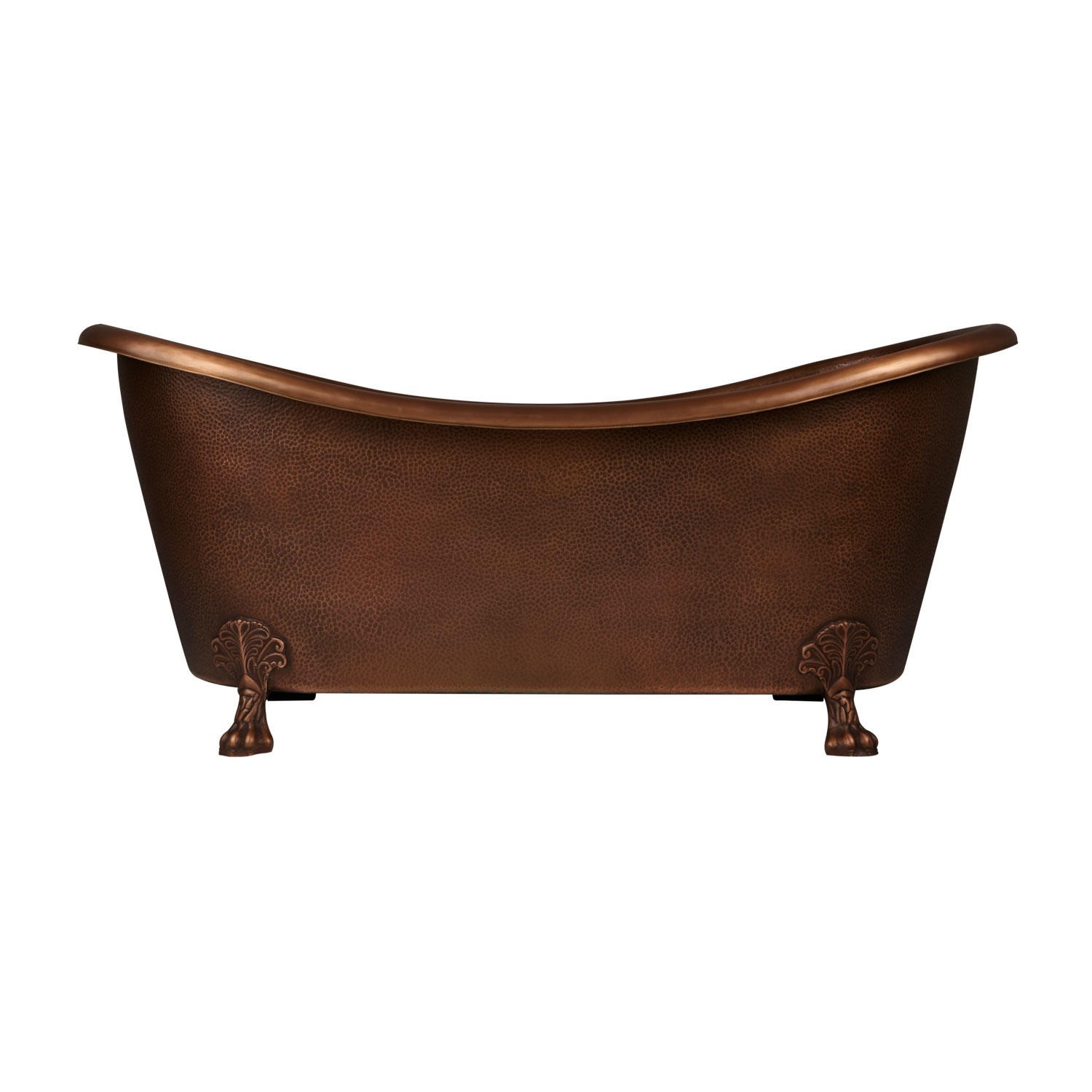 Hammered Clawfoot Copper Double Slipper Tub - Coppersmith® Creations