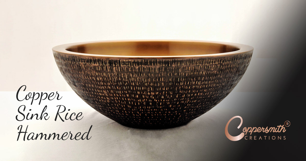 Copper Sink Rice Hammered Outside - Coppersmith® Creations