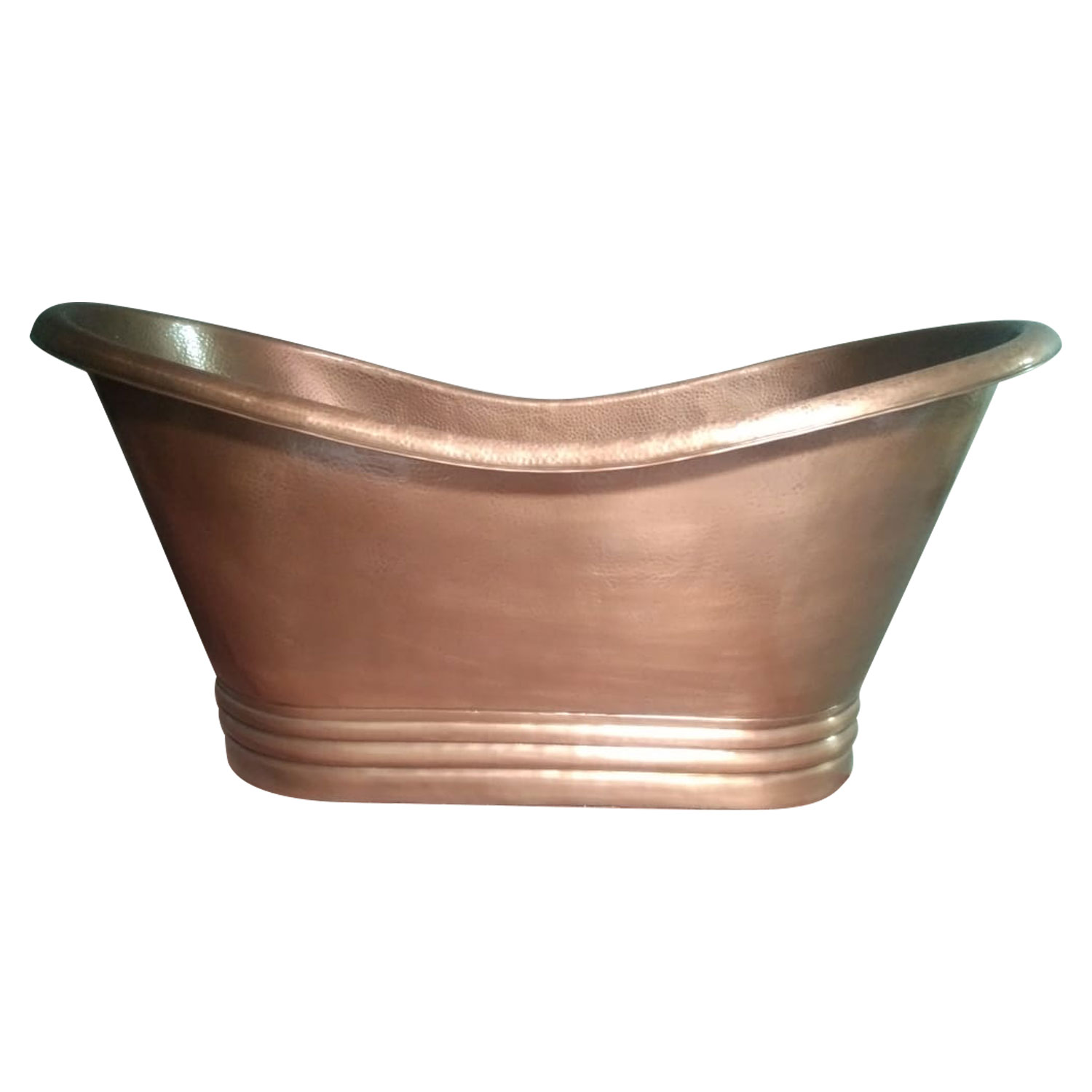 Hammered Medium Antique Finish Copper Double Slipper Tub - Coppersmith ...